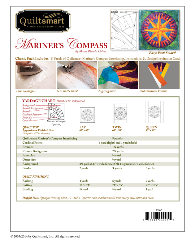 Mariner's Compass Classic Pack - by Quiltsmart